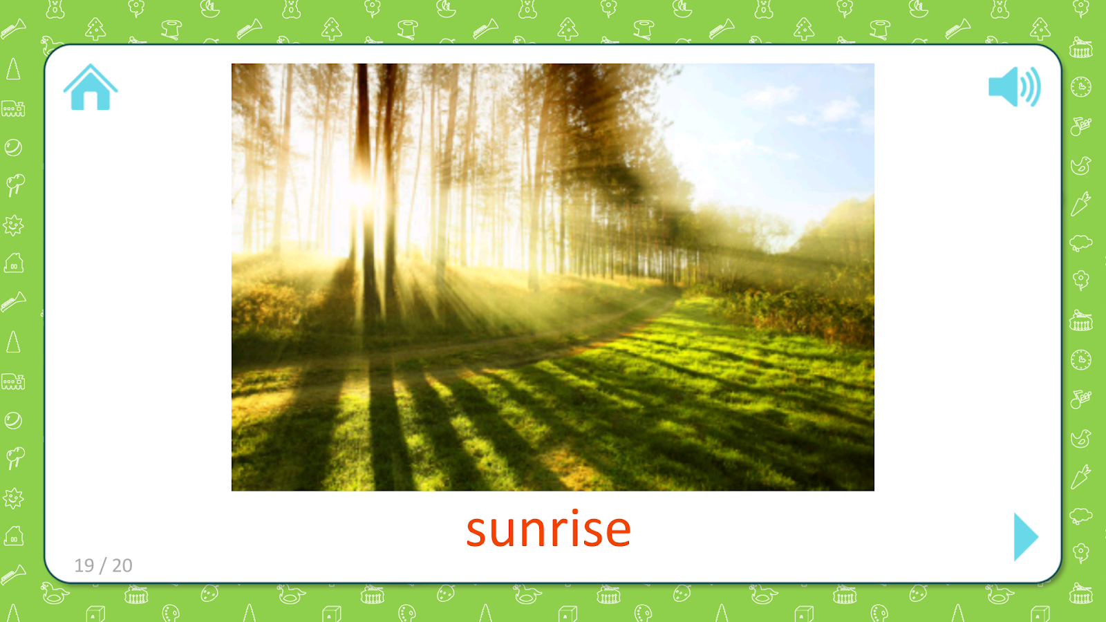 FlashCards For Kids: Sunrise - Weather And Seasons - Flashcards for Kids