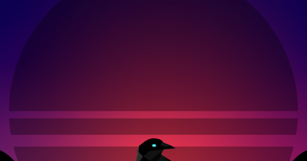 Synthwave style crow wallpaper 4k