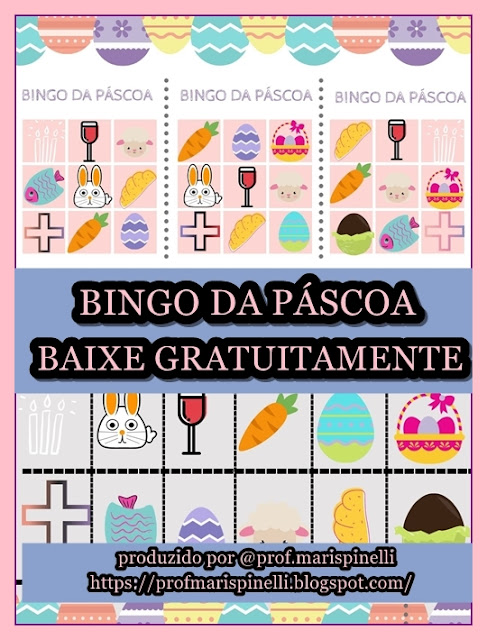 Bingo da Páscoa - Atividades pedagógicas - Marina Spinelli