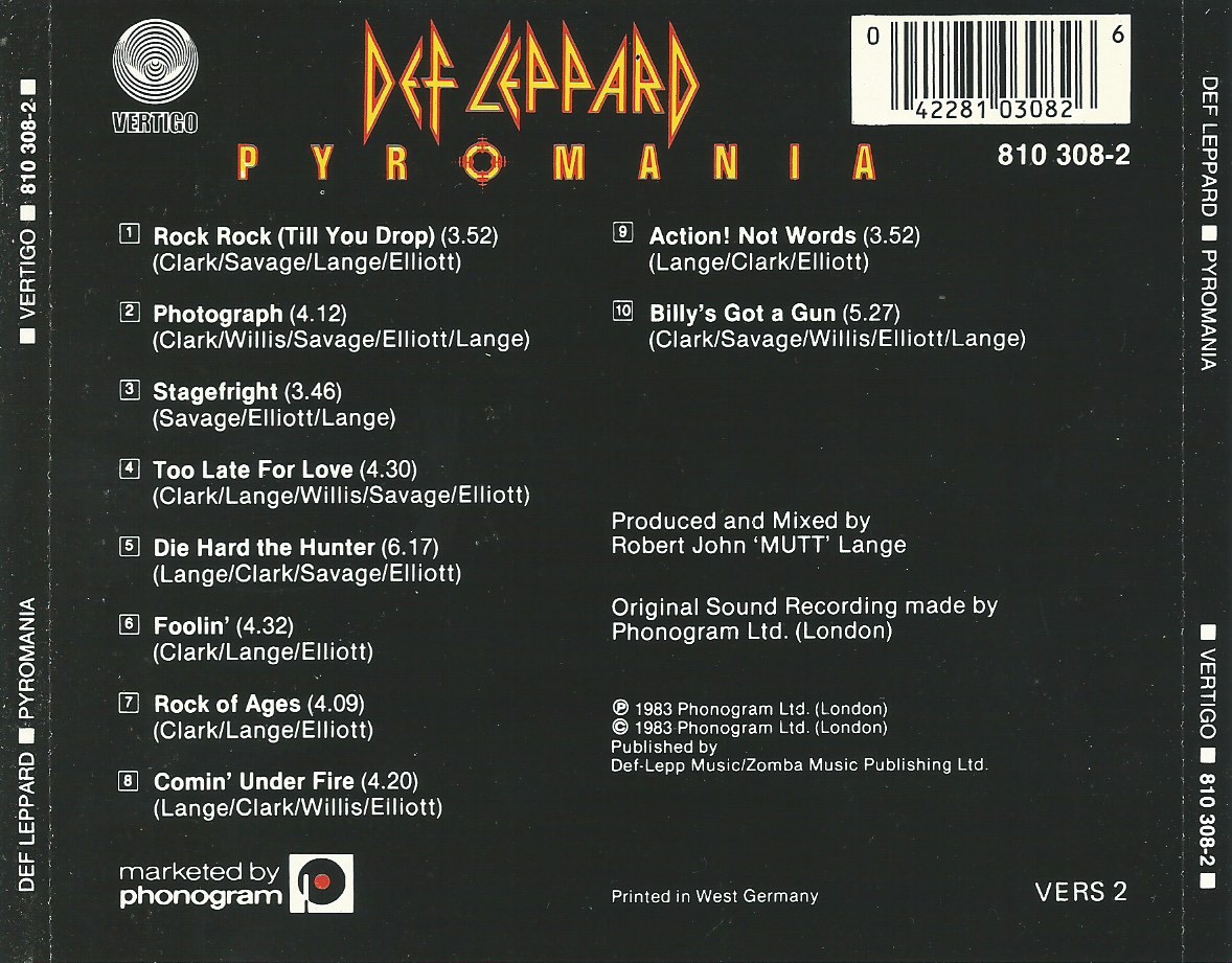 The First Pressing CD Collection: Def Leppard - Pyromania