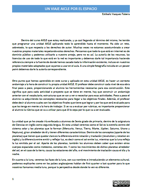 Disfruta en ingles: MI UNIDAD AICLE -Un viaje AICLE por el espacio