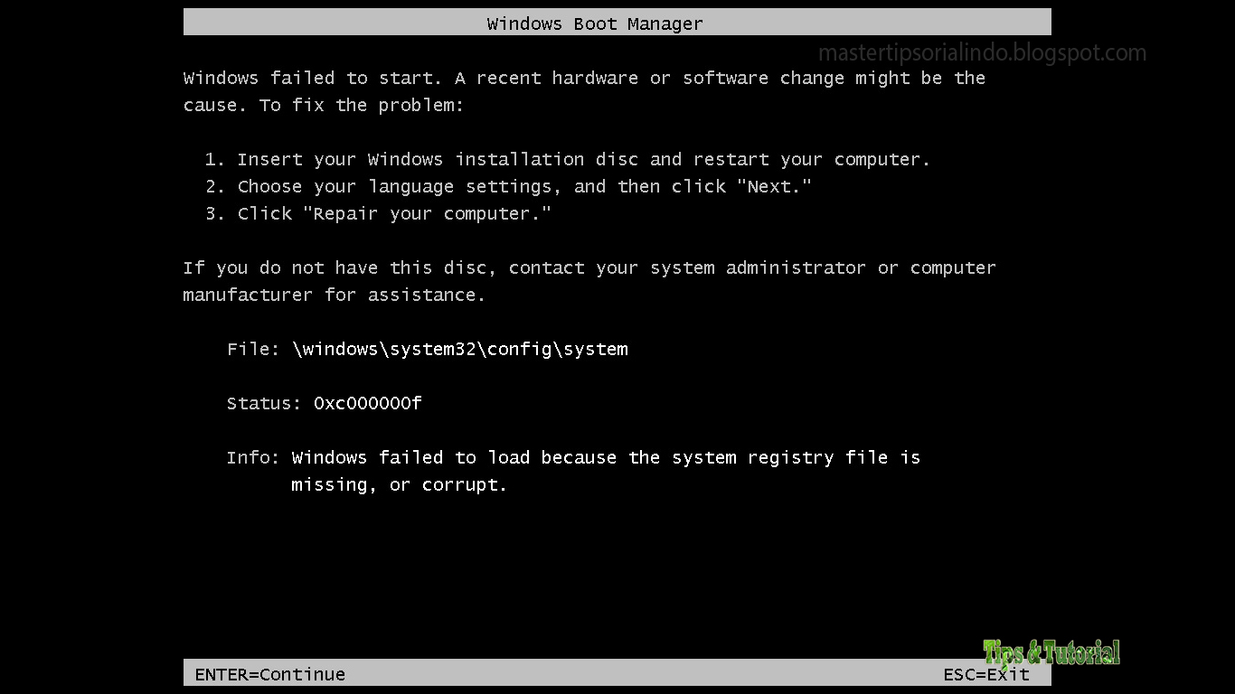 Cara Memperbaiki File \Windows\System32\config\SYSTEM yang Hilang atau ...
