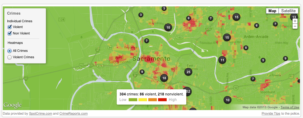 Sacramento crime and neighborhood safety by the numbers.