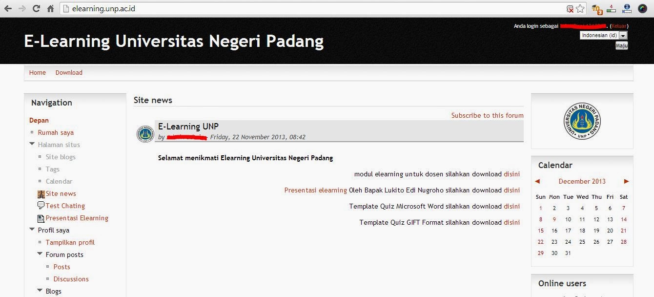 Cara Login E-Learning UNP | Pustaka Pandani