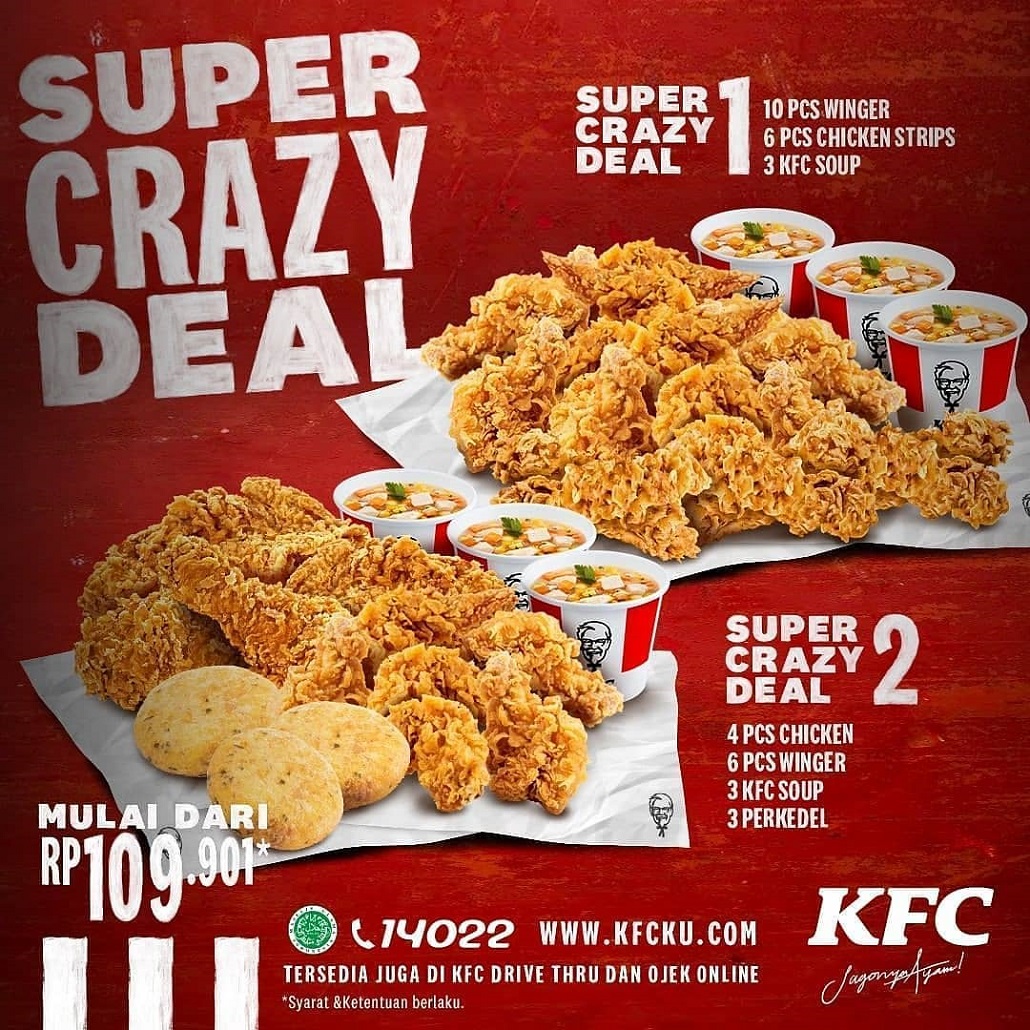 BARU dari KFC! Paket Super Crazy Deal Harga Mulai Rp 109.901 - scanharga