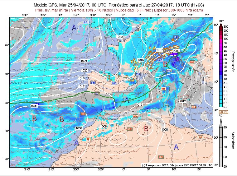 El tiempo atmosferico: ¿Qué nos indican los mapas para estos días próximos?