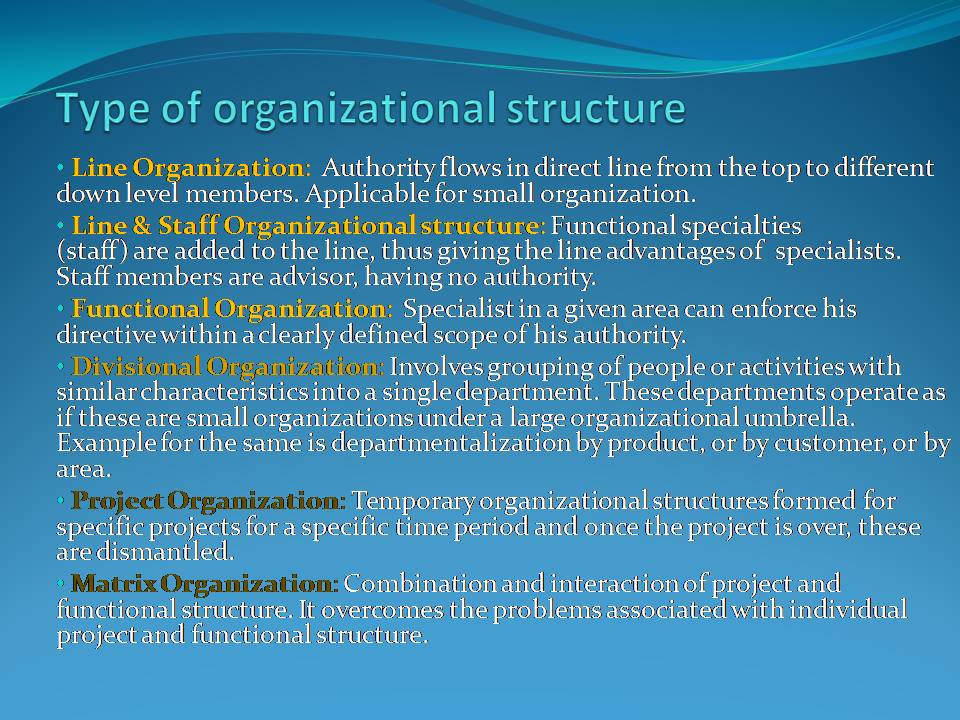nirjhar: Organization Structure for a Project Based Company ...