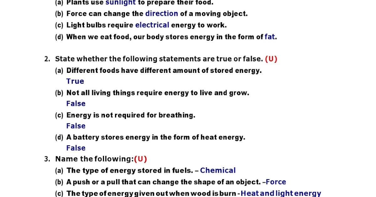 PIS BARODA STD-4: Grade 4 EVS Ch- Force, Work and Energy Workbook work