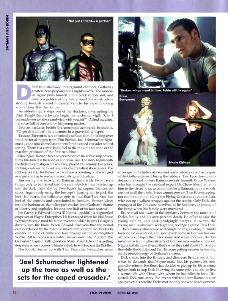 1995 Batman.com : Magazine Article: Film Review Special issue 20