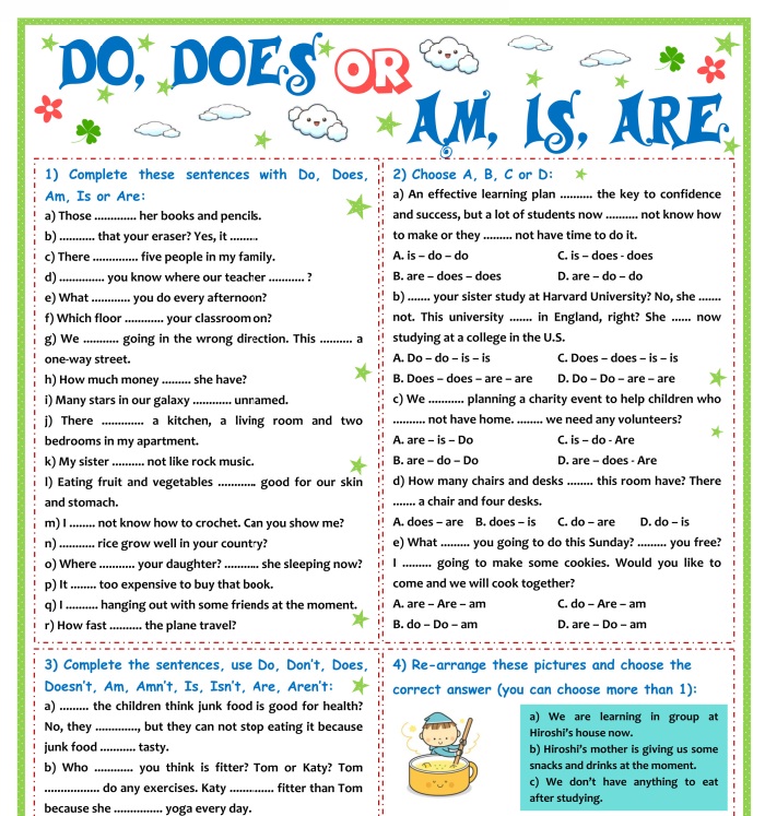 Ozela Kate: Worksheet for Children and Beginner - Auxiliary Verbs - Do ...