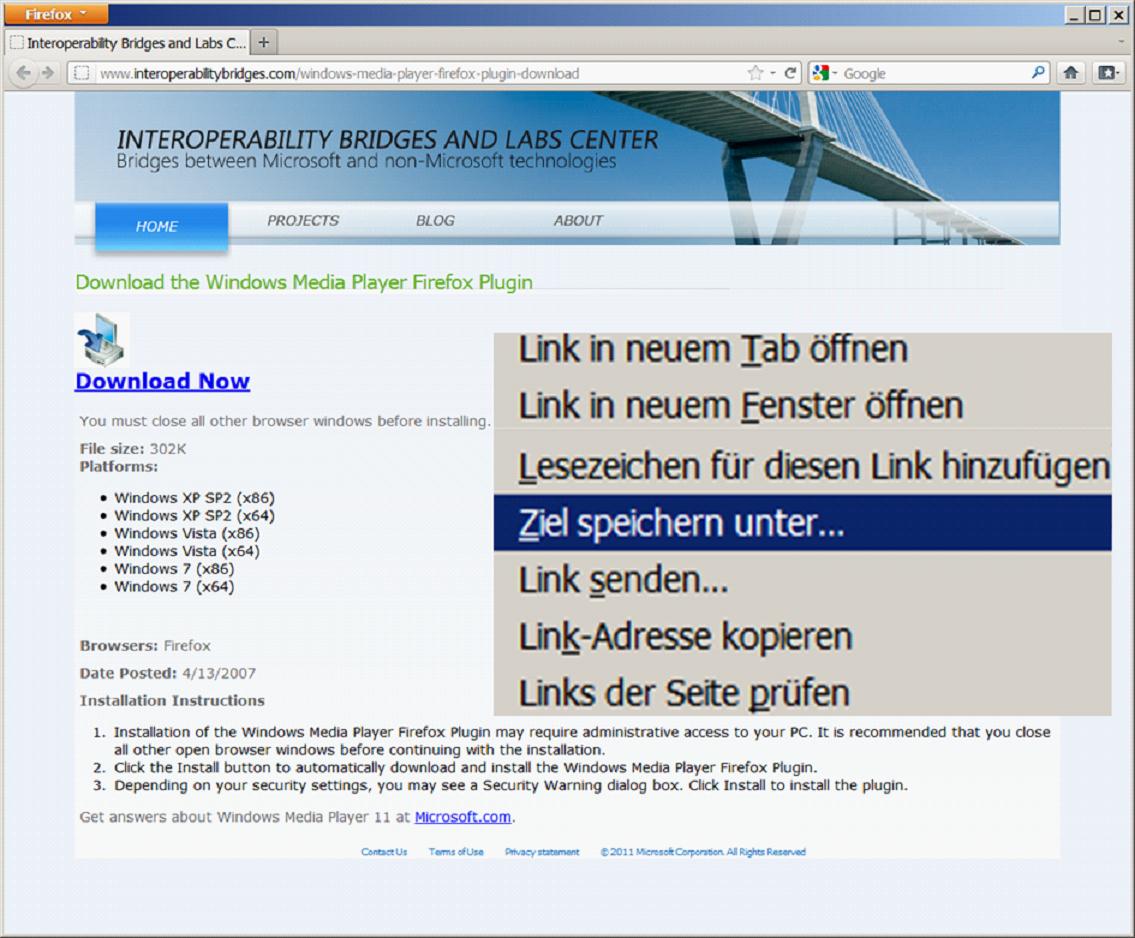 PcEinsteiger: Firefox Plugin Windows Media Player 11 manuell installieren