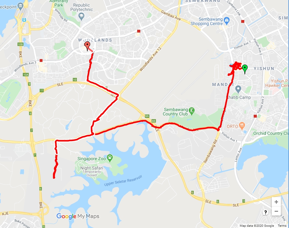Singapore Walking Routes: Yishun to Woodlands along the Mandai and SLE ...