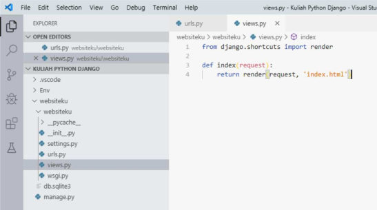 Memahami URL, Views, dan Template Django Framework - Contoh Aplikasi