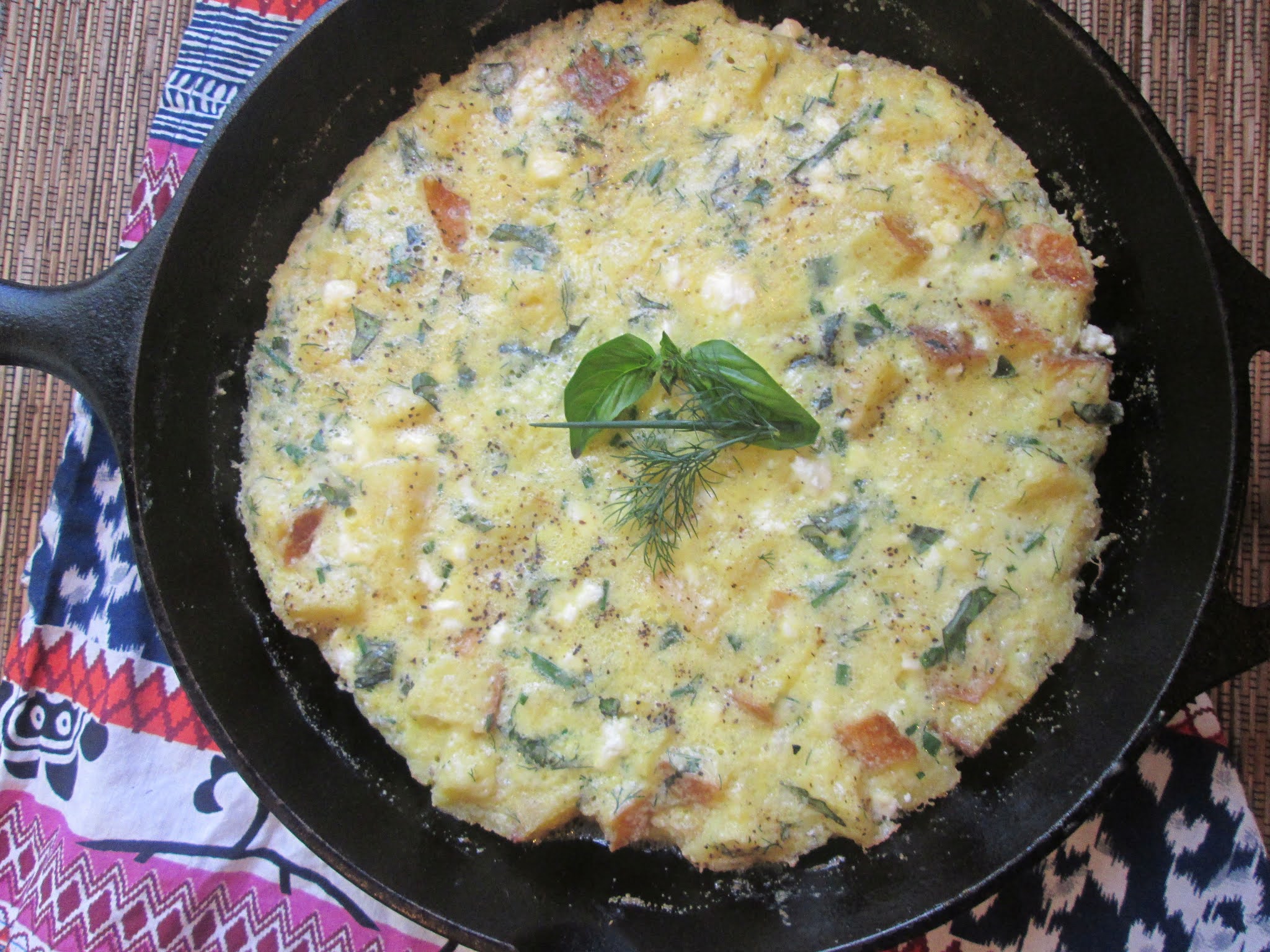 Stirring the Pot: Herby Bread Frittata {Inspired by the Farmer's Market}