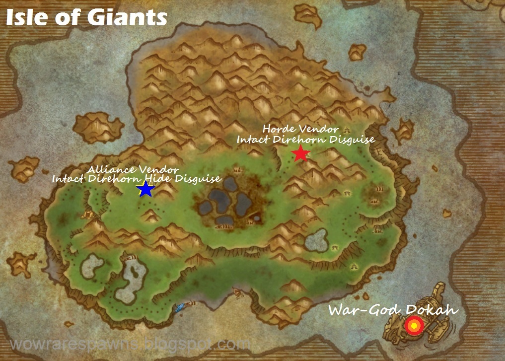 WoW Rare Spawns: War-God Dokah (Rare Elite on Isle of Giants)