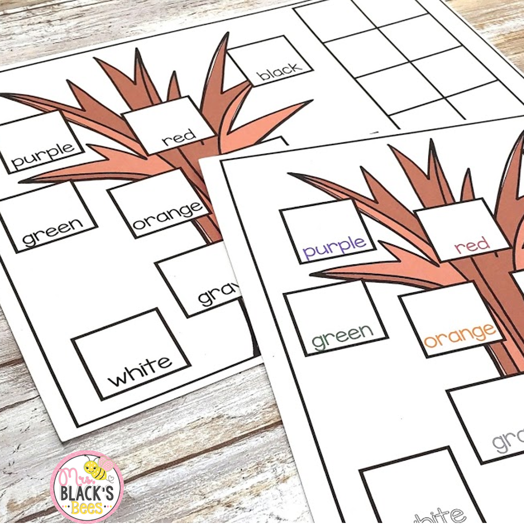 Fall Color Word Practice | Mrs. Black's Bees
