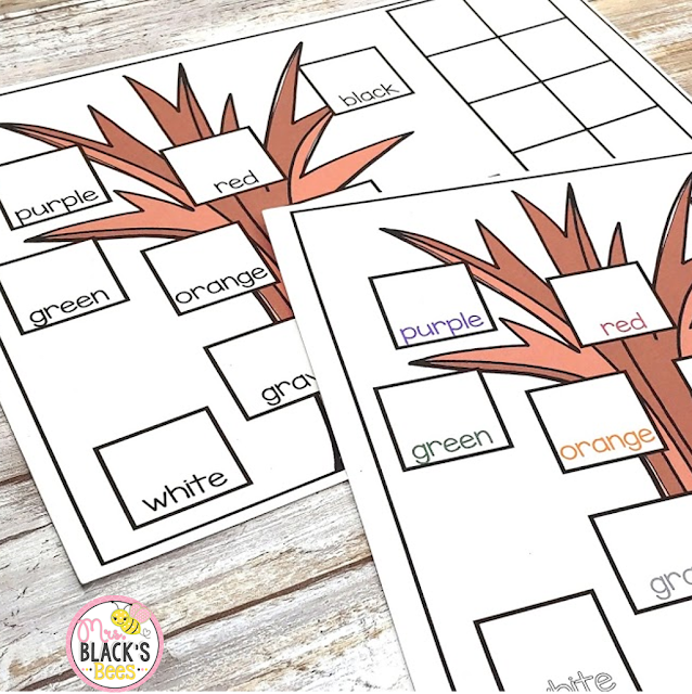 Fall Color Word Practice | Mrs. Black's Bees