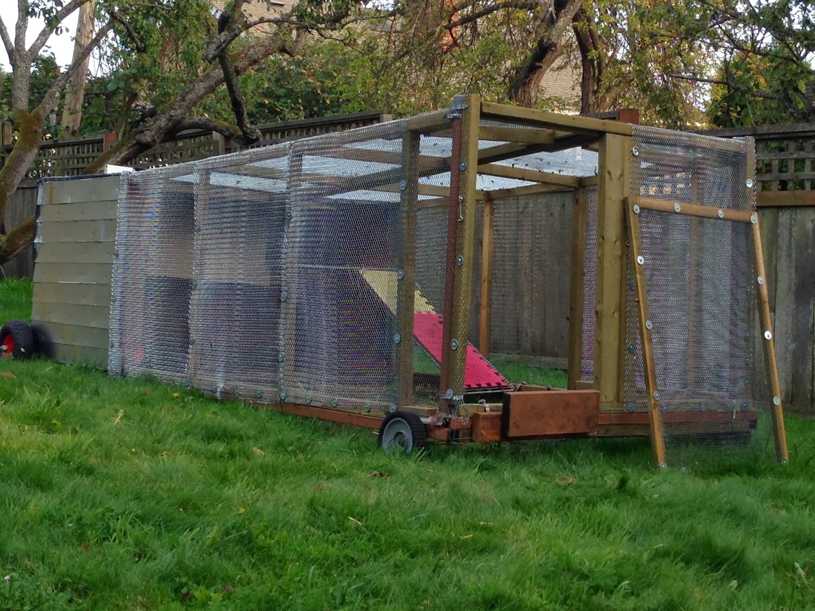 4 hens and a rooster: The Chicken Tractor Palace