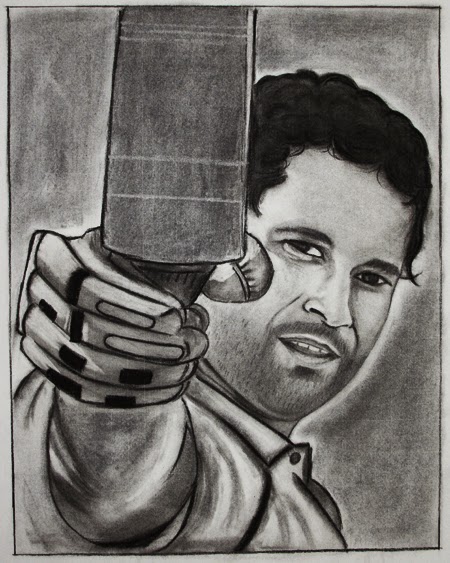 Sachin Tendulkar Hand Draw ClipArt 2014 | Cricket Teams 2014