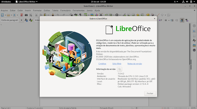 LibreOffice 7.1.5-2 no Debian GNU Linux 11 Bullseye LibreOffice 7.1.5-2 no Debian GNU Linux 11 Bullseye