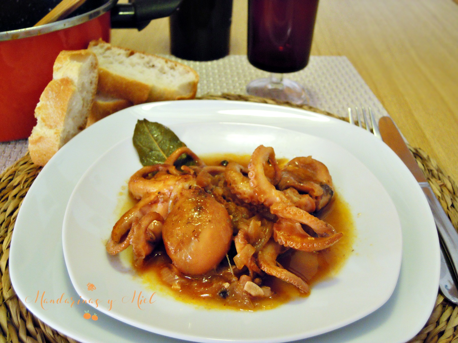 Pulpitos estofados en su salsa | Mandarinas y miel