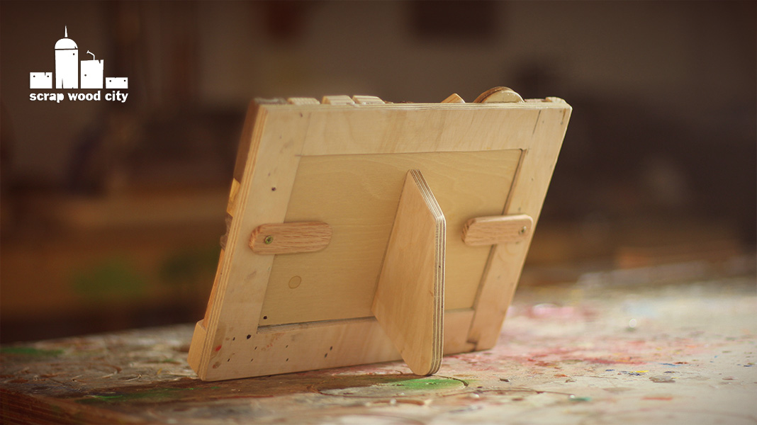 scrap wood city: How to make a DIY scrap wood city picture frame