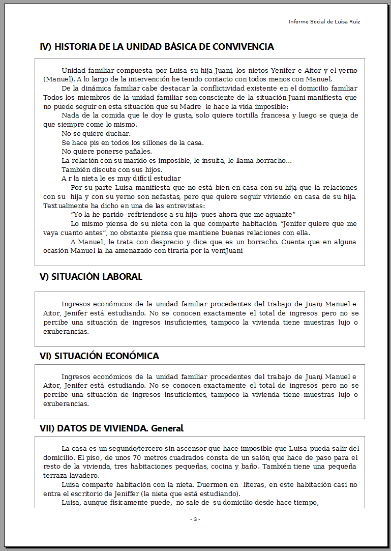 Herrmientas del Trabajo Social: INFORME SOCIAL