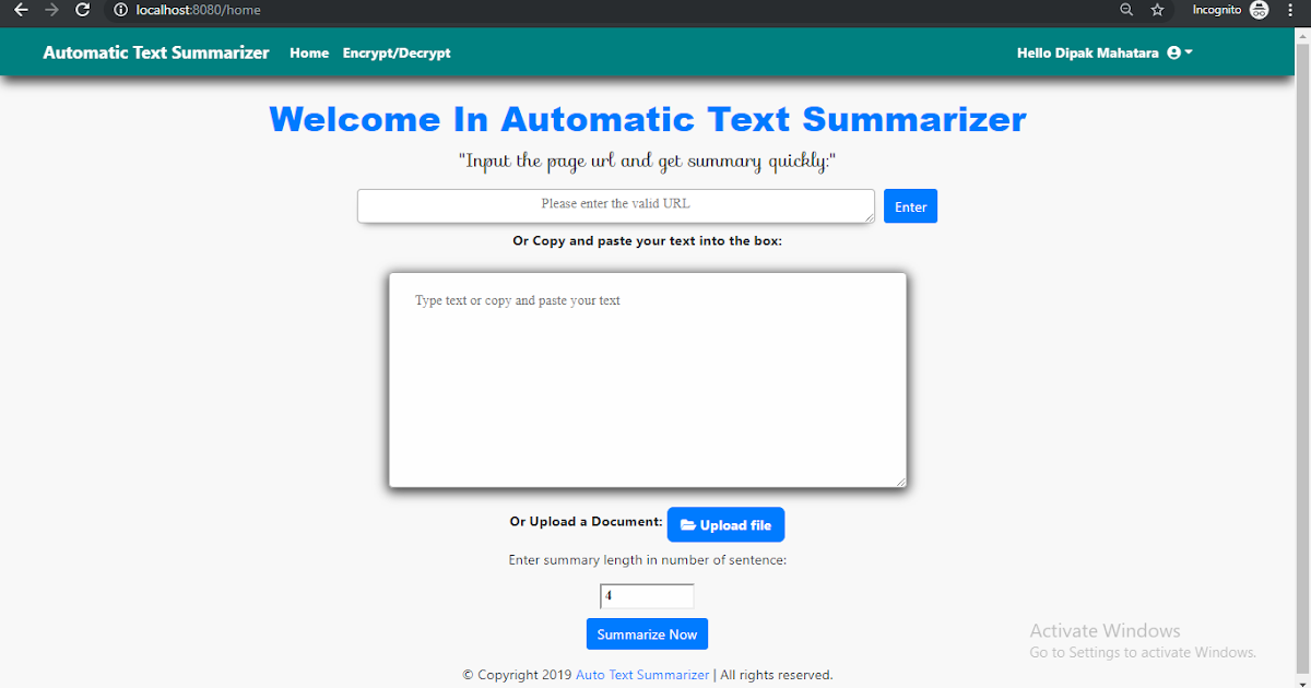 Automated Text Summarizer Project In Java Spring Boot Best Final Year Project 2020 With