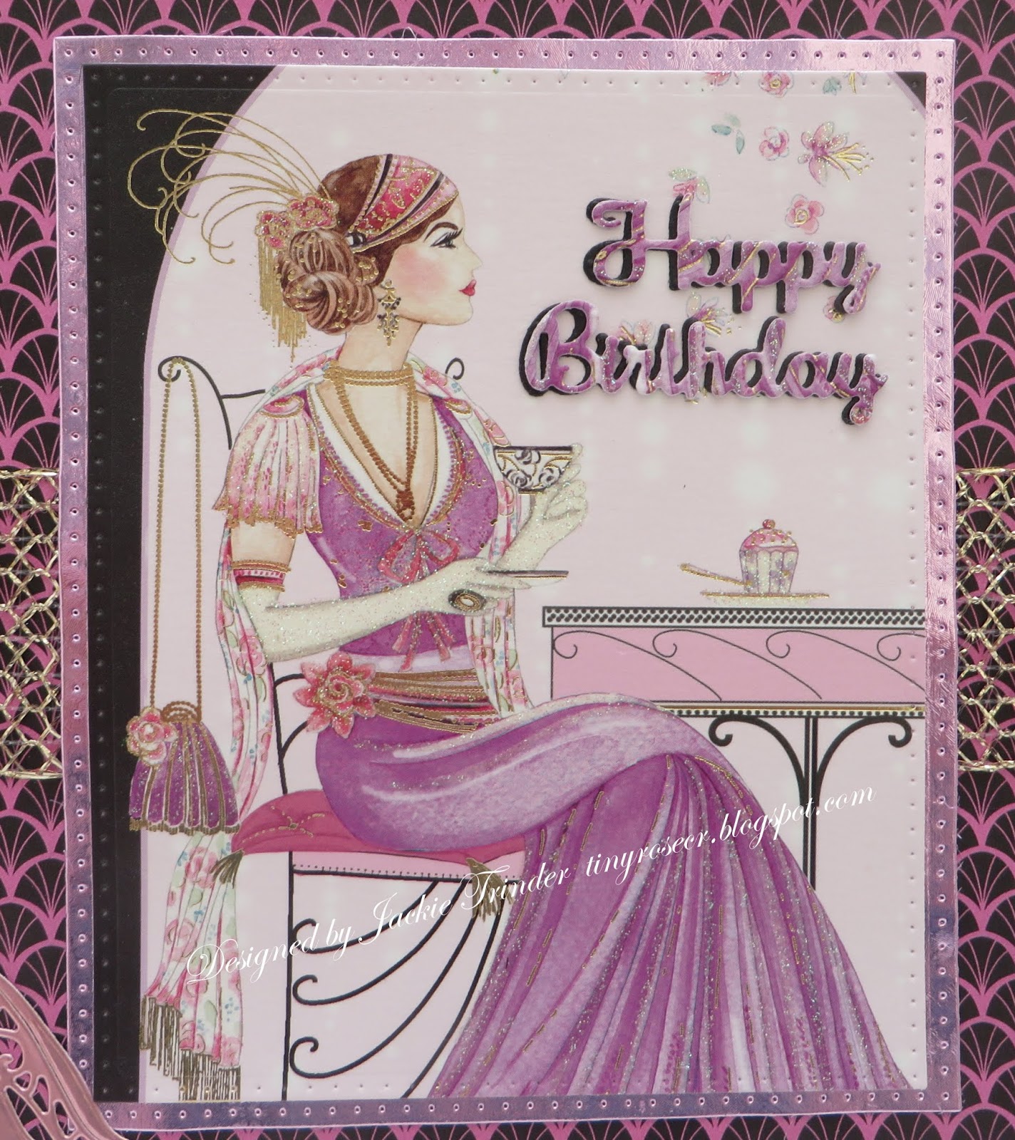 Tinyrose's Craft Room: Beautiful Lady Birthday Card for my Friend
