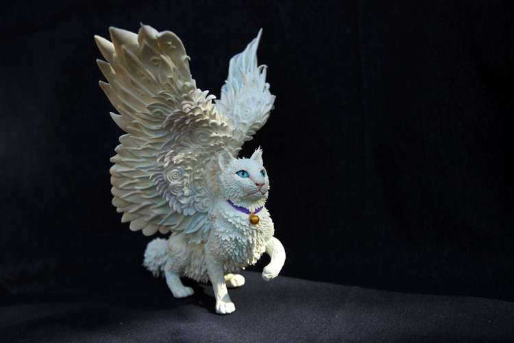 Fantasy animal sculpture made of velvet clay ~ art craft projects