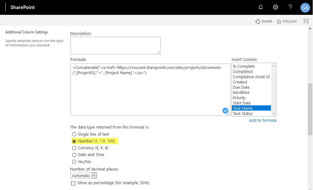 Sharepoint Online Format Calculated Column As Hyperlink Sharepoint Diary