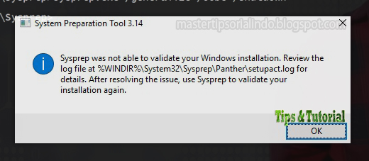 Memperbaiki Error ''Sysprep was not able to validate your Windows ...