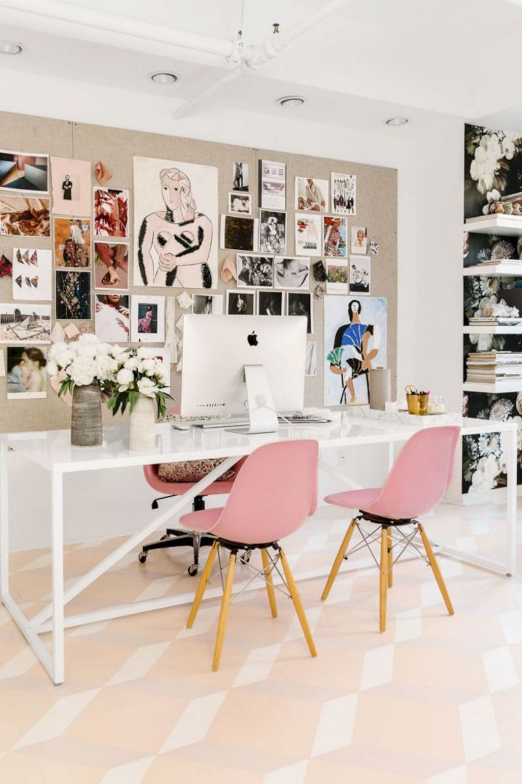 Modern Home Office Pink