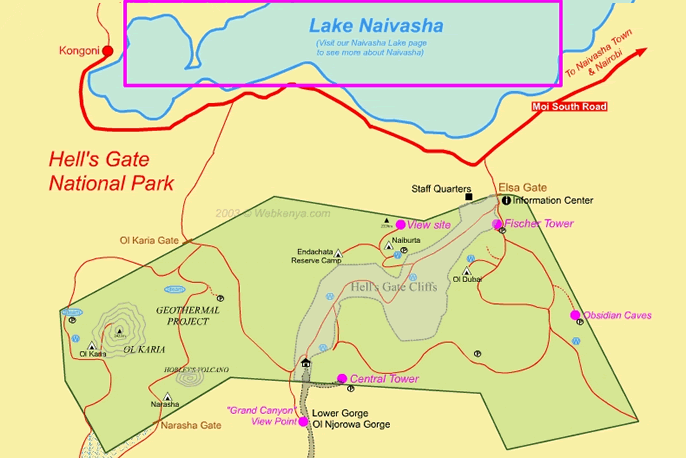 Hell Gate National Park Map – Parc National Hell’S Gate – WYCK