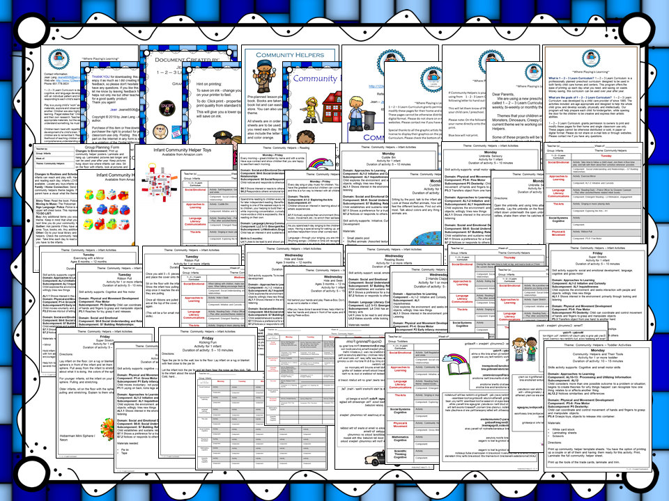 1 - 2 - 3 Learn Curriculum: Community Helper's Lesson Plan