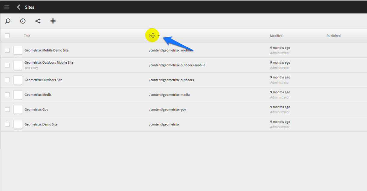Experiencing Adobe Experience Manager Aem Cq Aem 6 Sp2 Add Column To List View Of Touch Ui