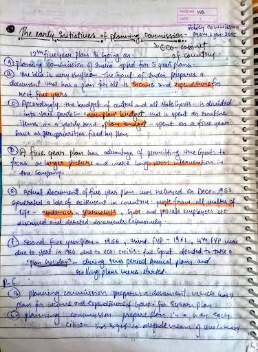 Handwritten notes of Politics in Planned Development - Political ...