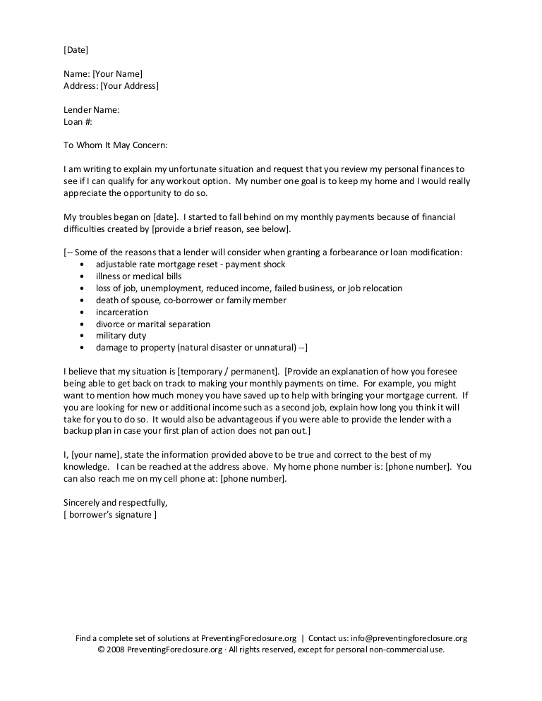 Mortgage Payment Shock Letter Template ~ Resume Letter