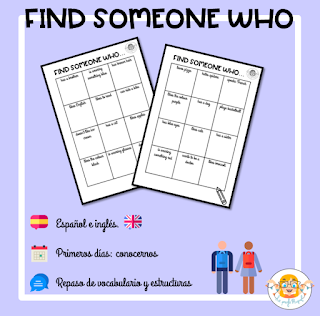 La Profe Raquel: FIND SOMEONE WHO... / ENCUENTRA A ALGUIEN QUE...