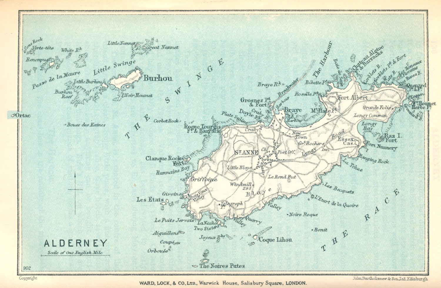 MAPS OF ALDERNEY ISLANDS - UNITED KINGDOM