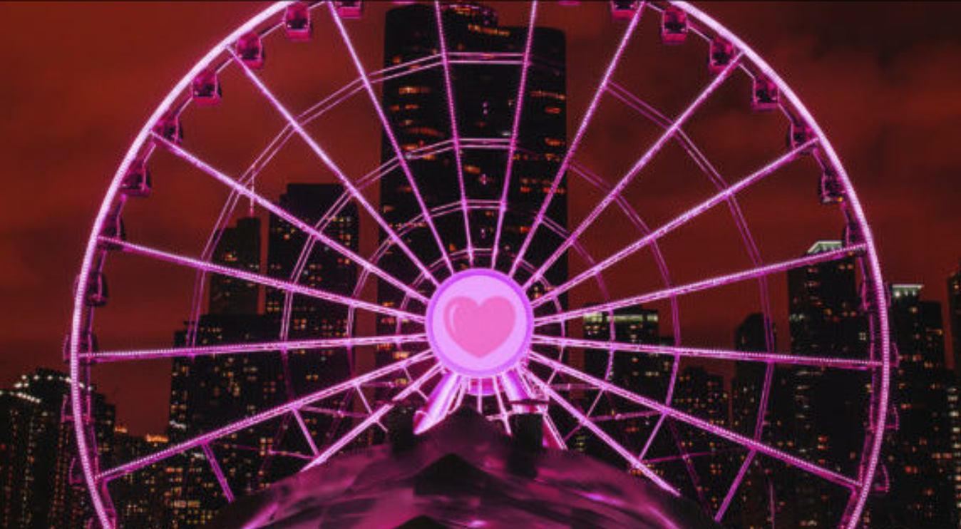 Romantic Ferris Wheels At Night