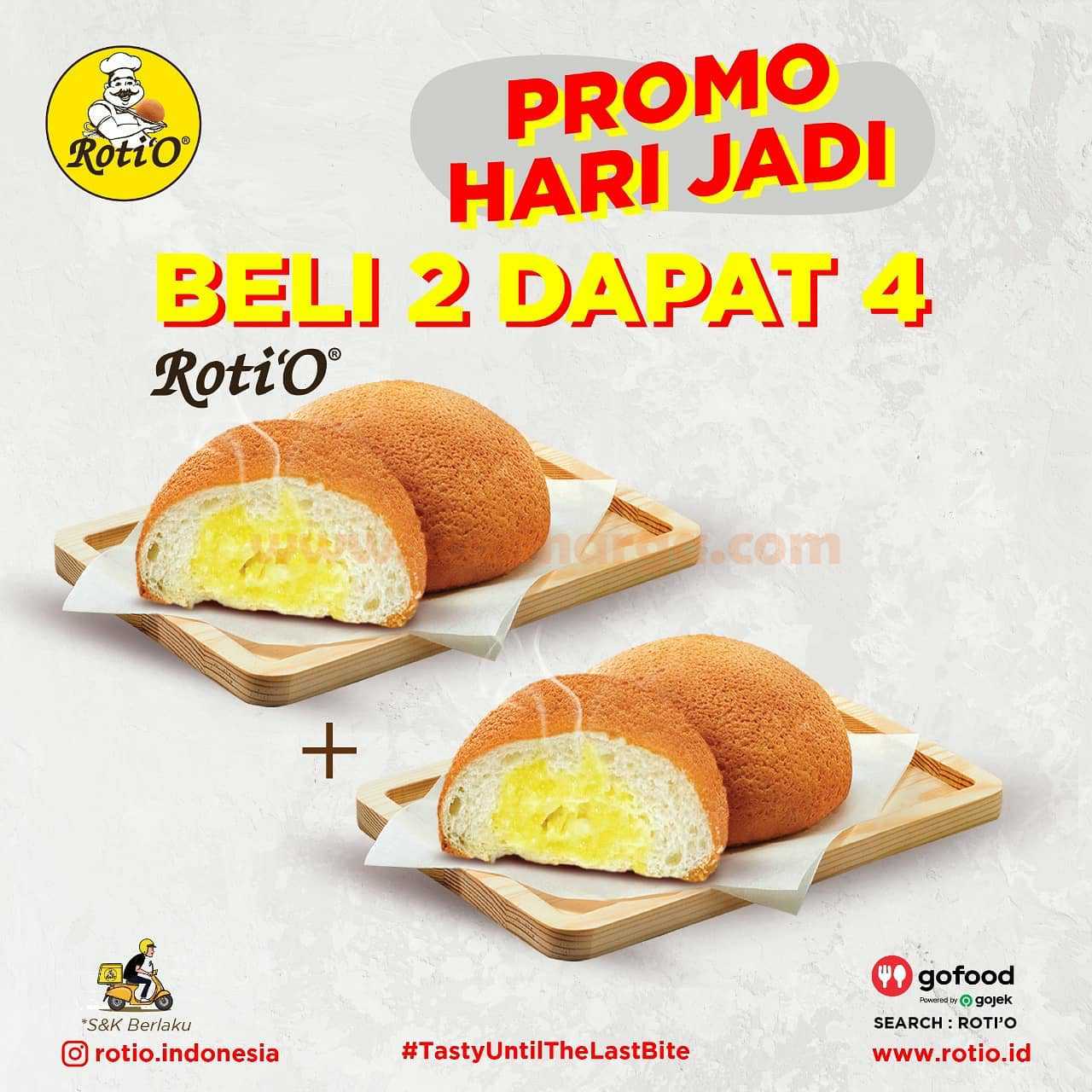 Promo Roti'o Hari Jadi Gofood - Diskon 50% untuk 5 Paket Roti dan ...