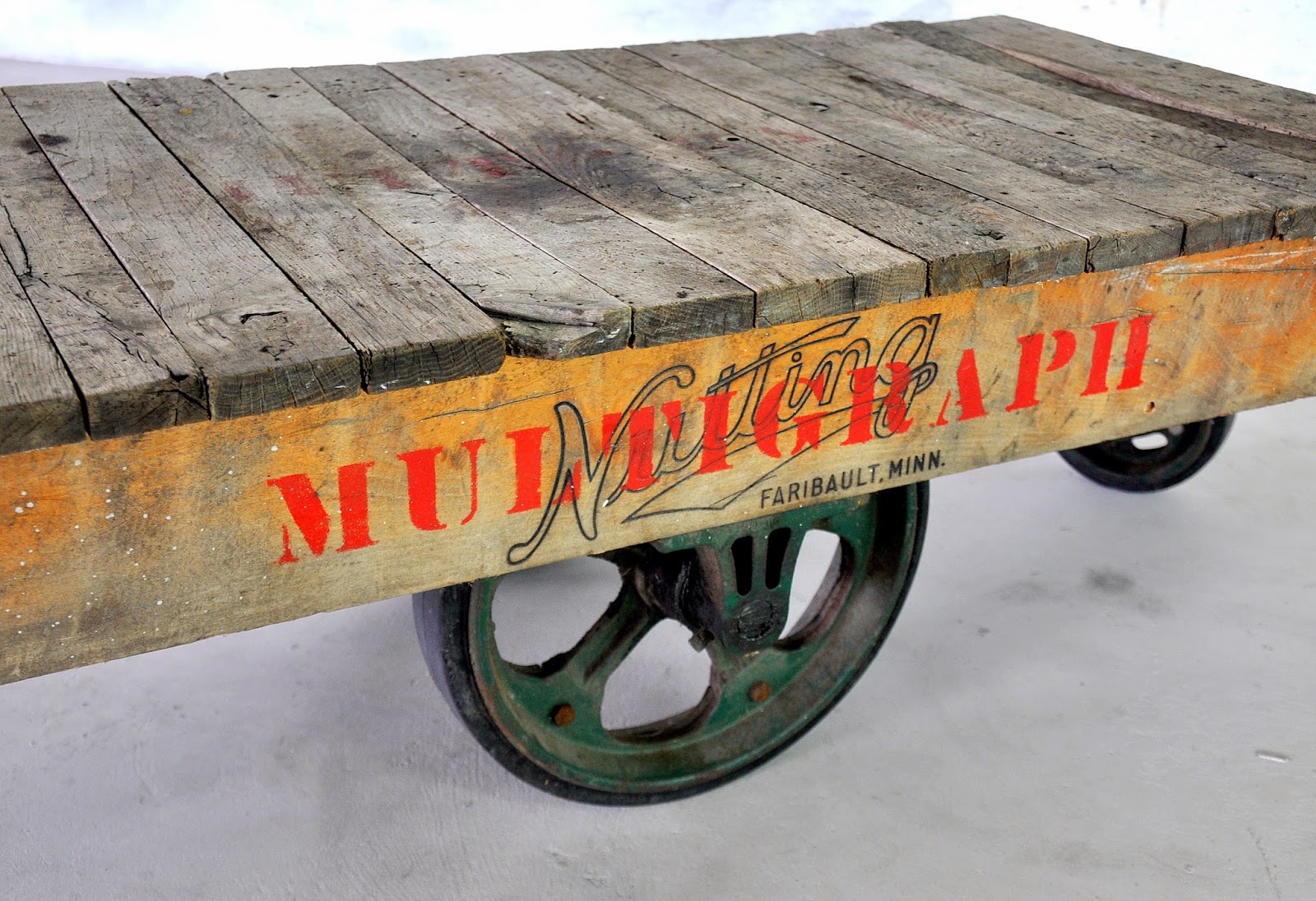 SELECT MODERN: Industrial Chic Reclaimed Wood Railroad Cart Coffee or ...