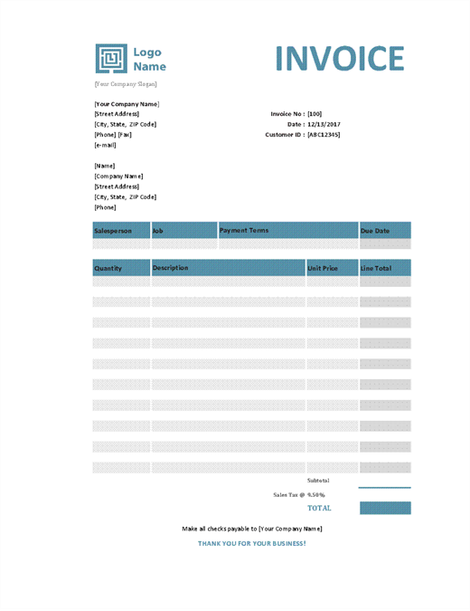 Canadian Invoice Template - Invoice Template