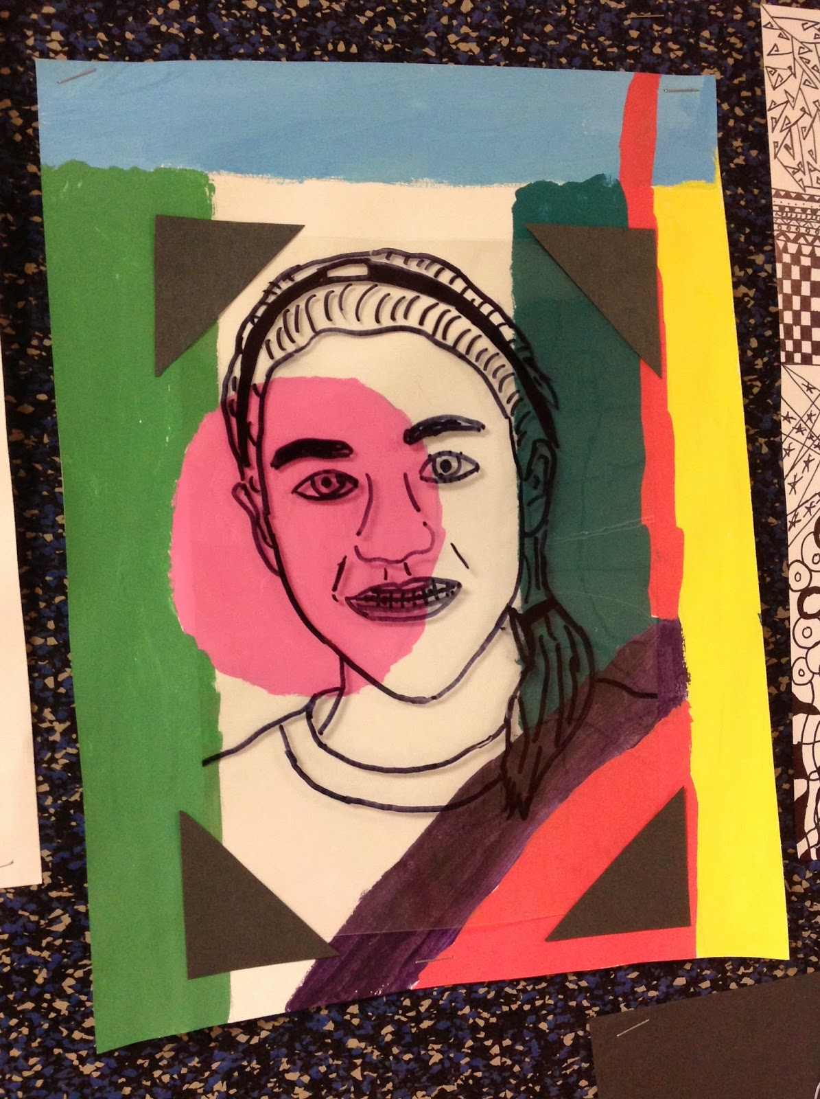 The Artsy Fartsy Art Room: Abstract Transparency Portraits with 6th Grade