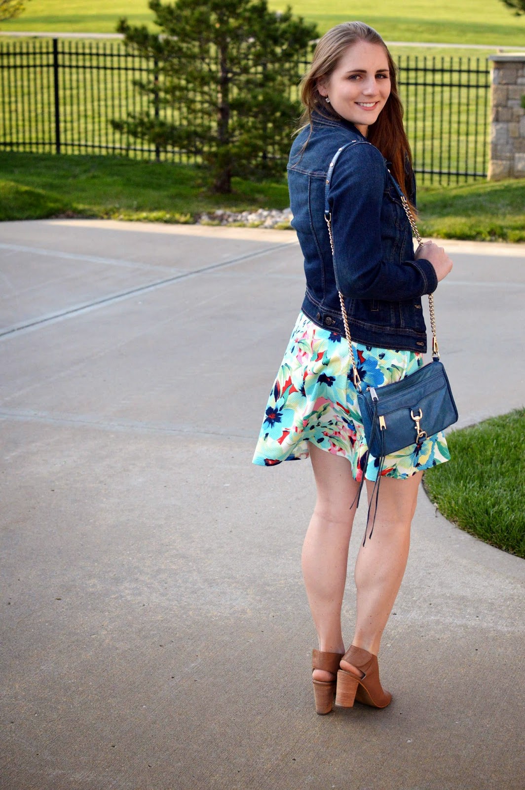 A Memory Of Us: floral dress, denim jacket | A Kansas City Fashion Blog