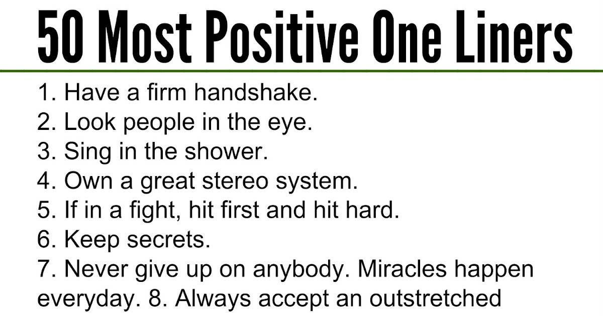 Awesomequotes4u.com: 50 Most Positive One Liners