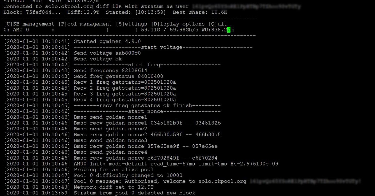 Solo mining on http://solo.ckpool.org - Knowledge Is Power
