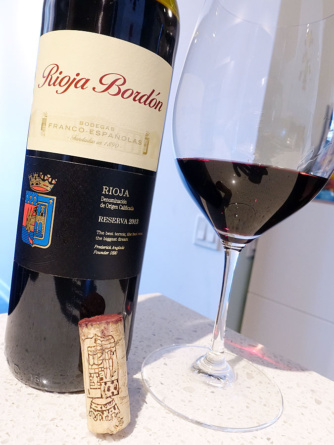 Rioja Bordón Reserva 2013 (Spain) - Wine Review