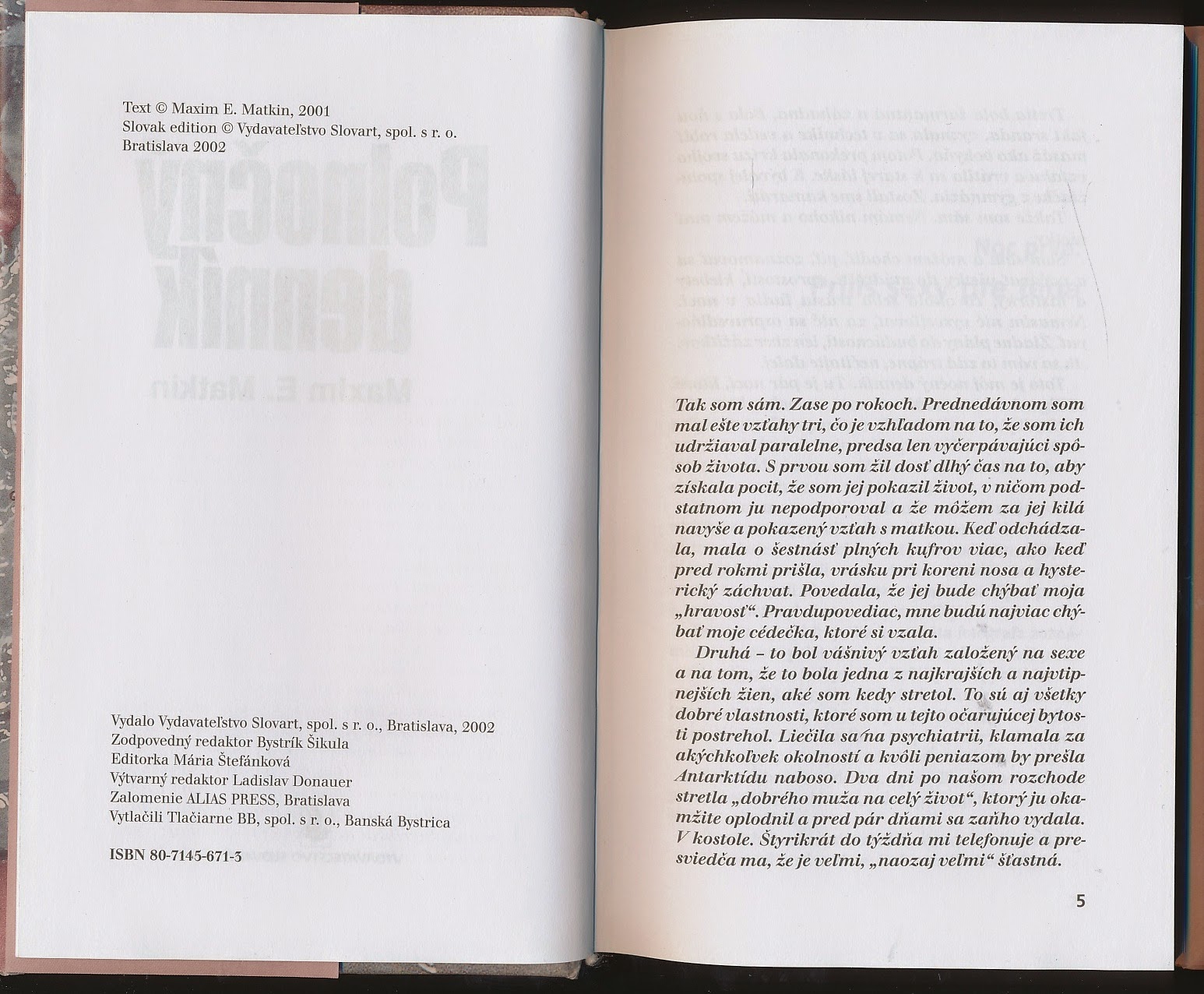 antikvariát STARÉ DOBRÉ: MATKIN, MAXIM E. - POLNOČNÝ DENNÍK